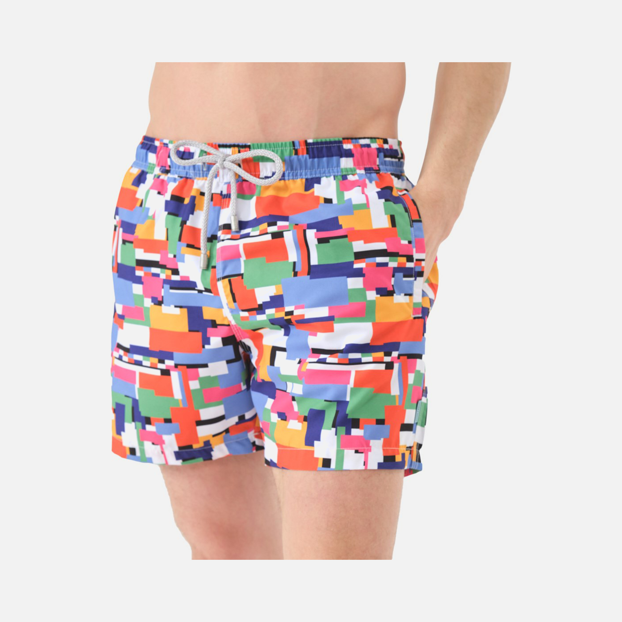 John Frank Glitch Graphic Mesh Lined Erkek Şort Mayo | Barçın