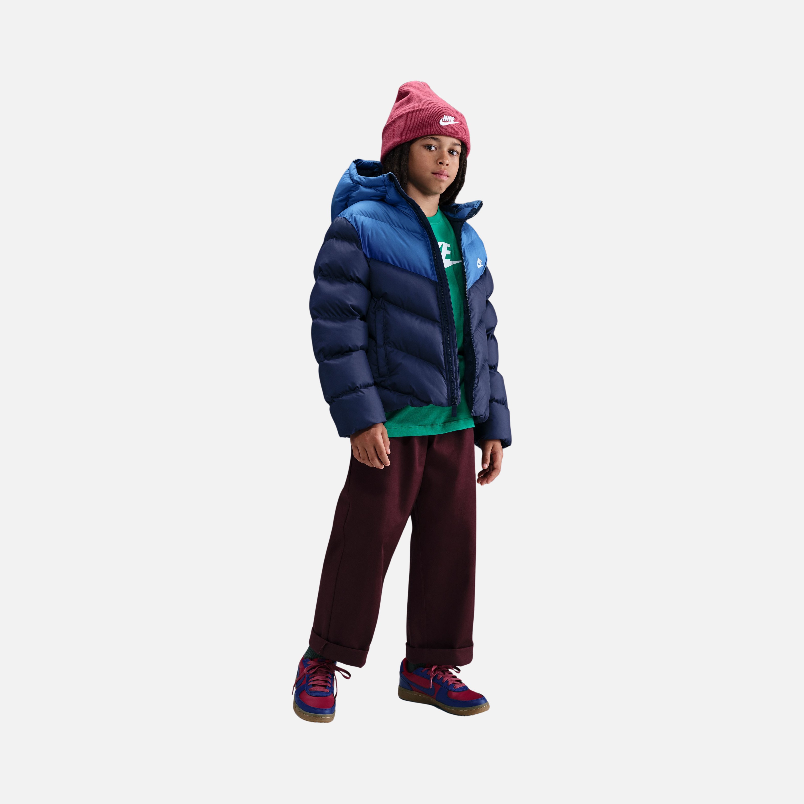 Nike Nsw Tf Adp Puffer Colorblock Çocuk Kapüşonlu Mont | Barçın