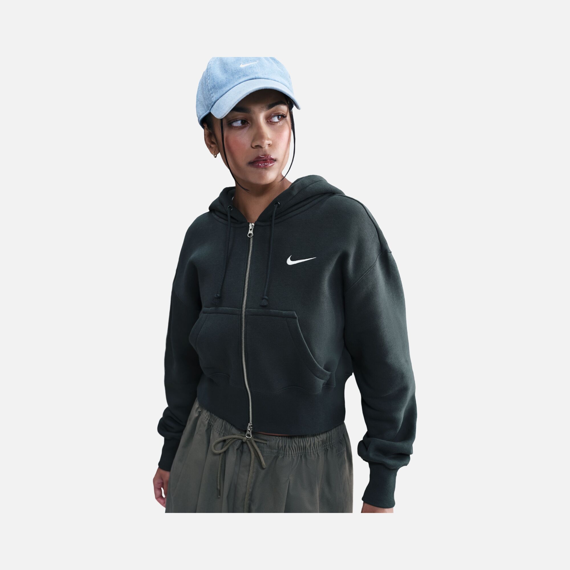 Nike Nsw Phoneix Fleece Crop Fz Hdy Kadın Sweatshirt | Barçın