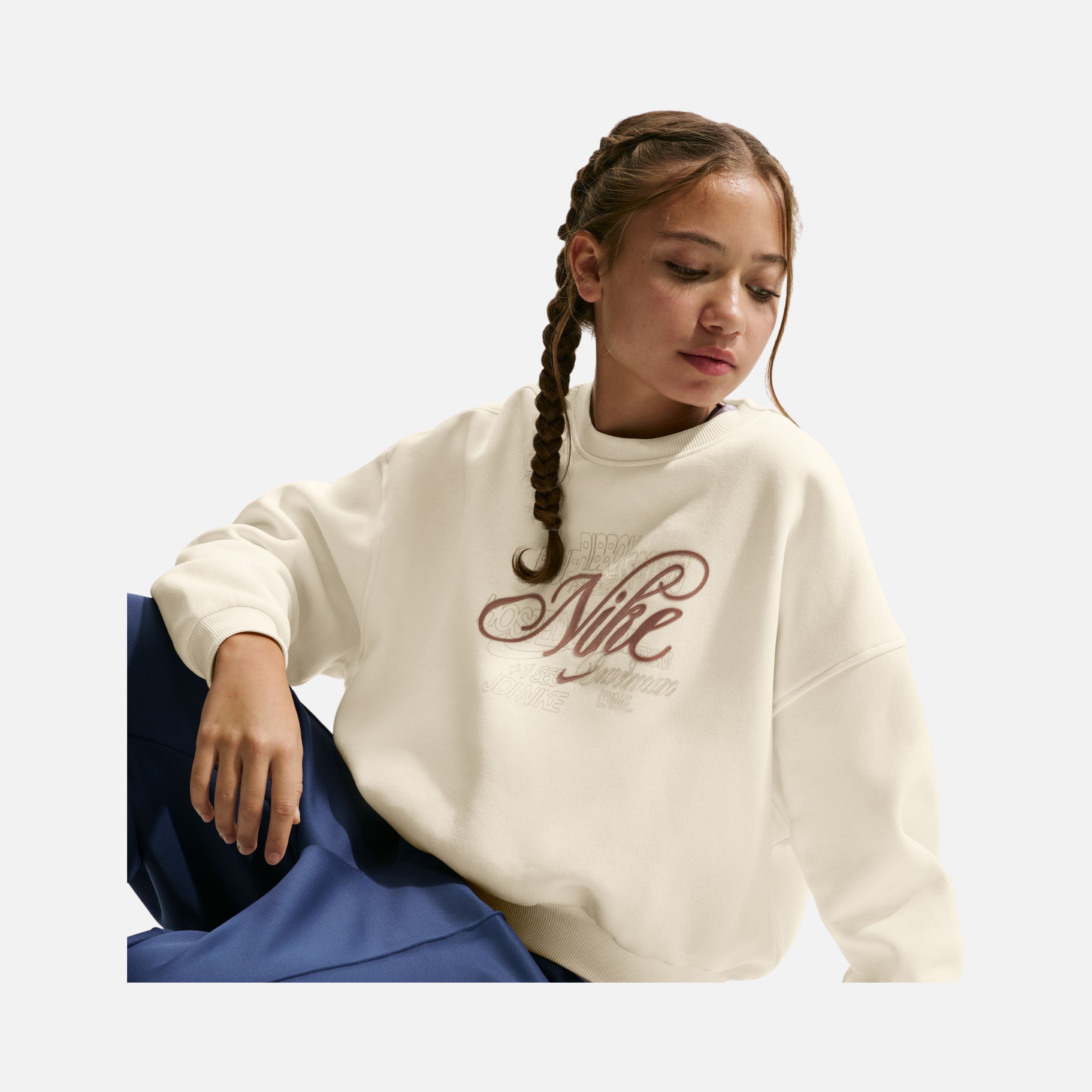 Nike G Nsw Club Fleece Bxy Crew Gfx Çocuk Sweatshirt | Barçın